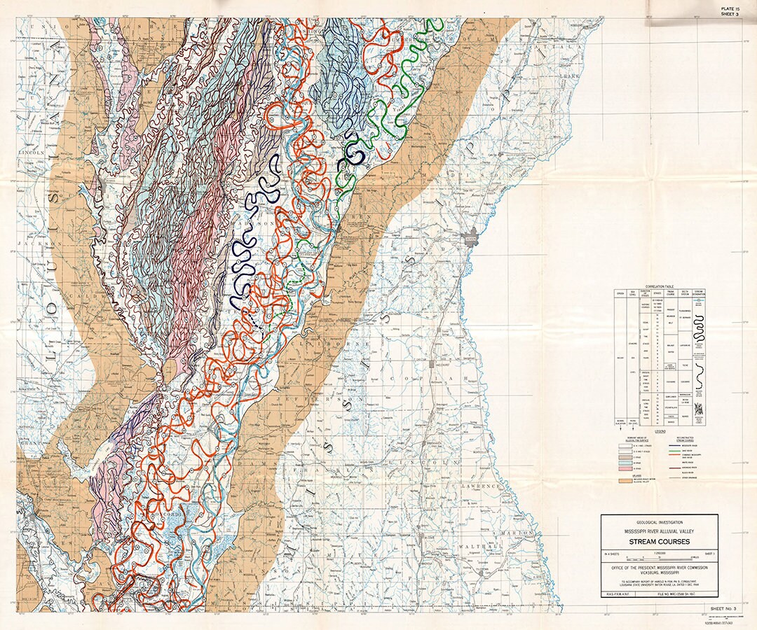 Plate 15, Sheet 3 of Fisk's Alluvial Valley Mississippi River Map ...