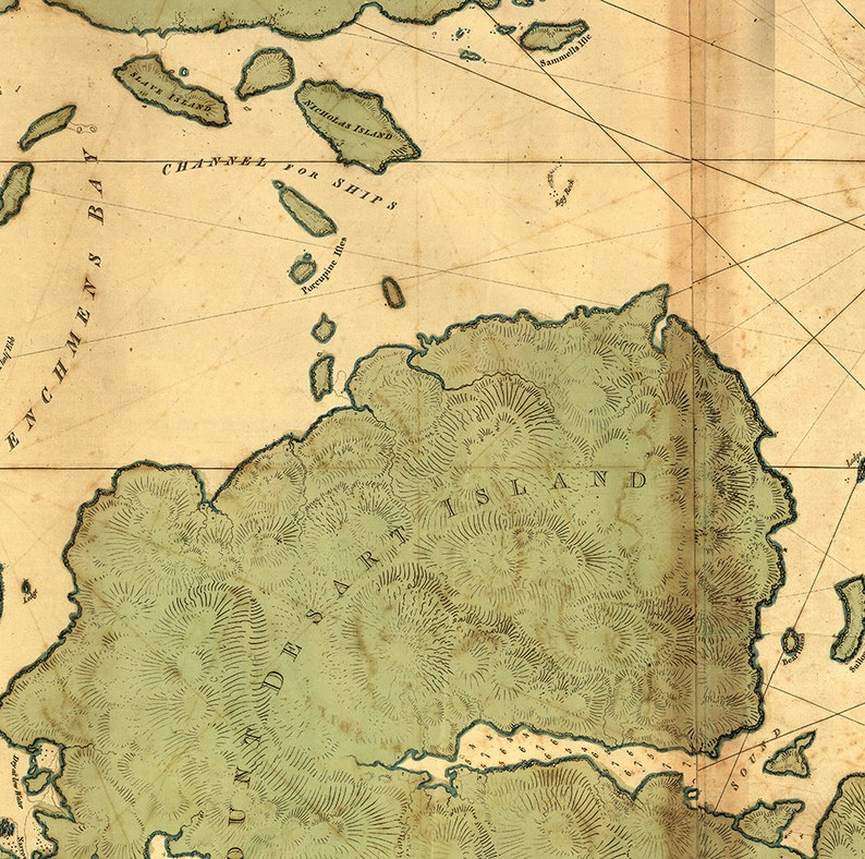 Nautical Charts of Mount Desert Island and Neighboring Coast - Etsy