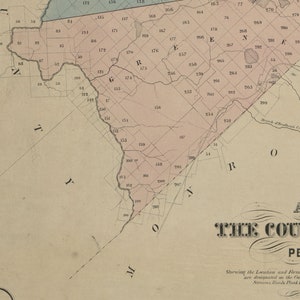Map of Pike County, Pennsylvania. 1856. Vintage Restoration Hardware ...