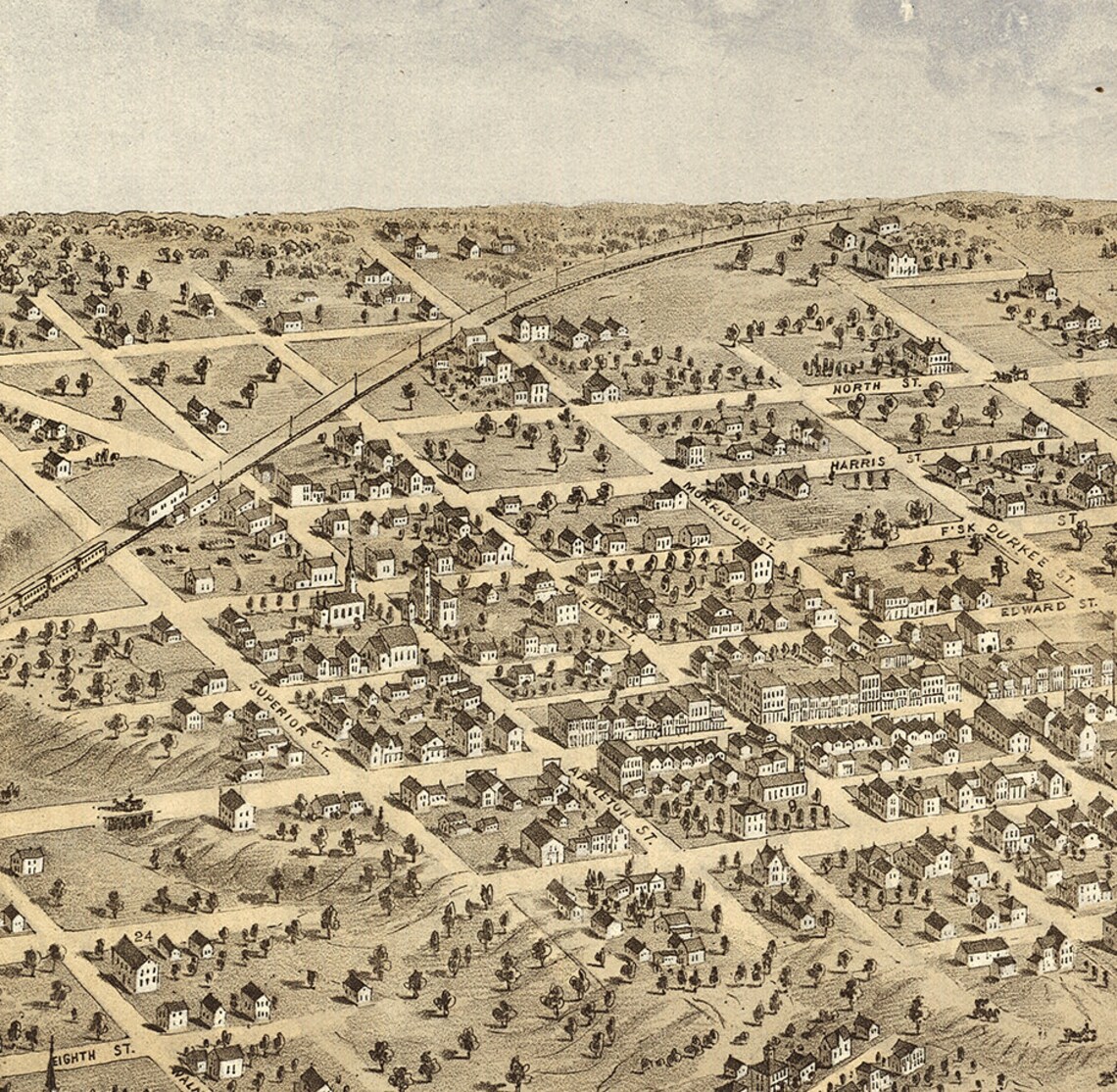 Map of Appleton, Outagamie Co., Wisconsin 1867, WI. Vintage Restoration ...