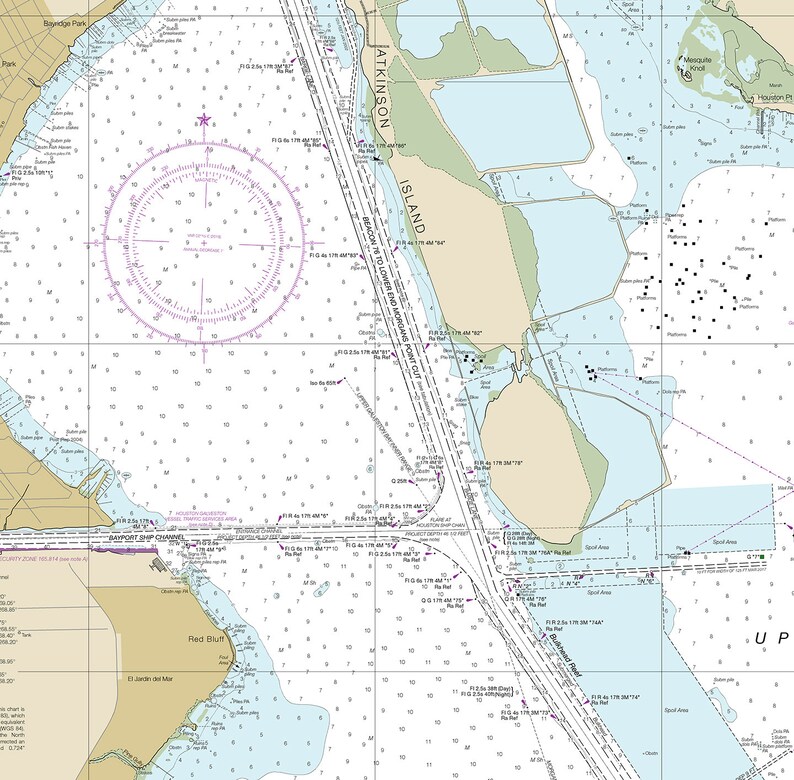 Upper Galveston Bay & Houston Ship Channel Map – NOAA Chart 11327 ...