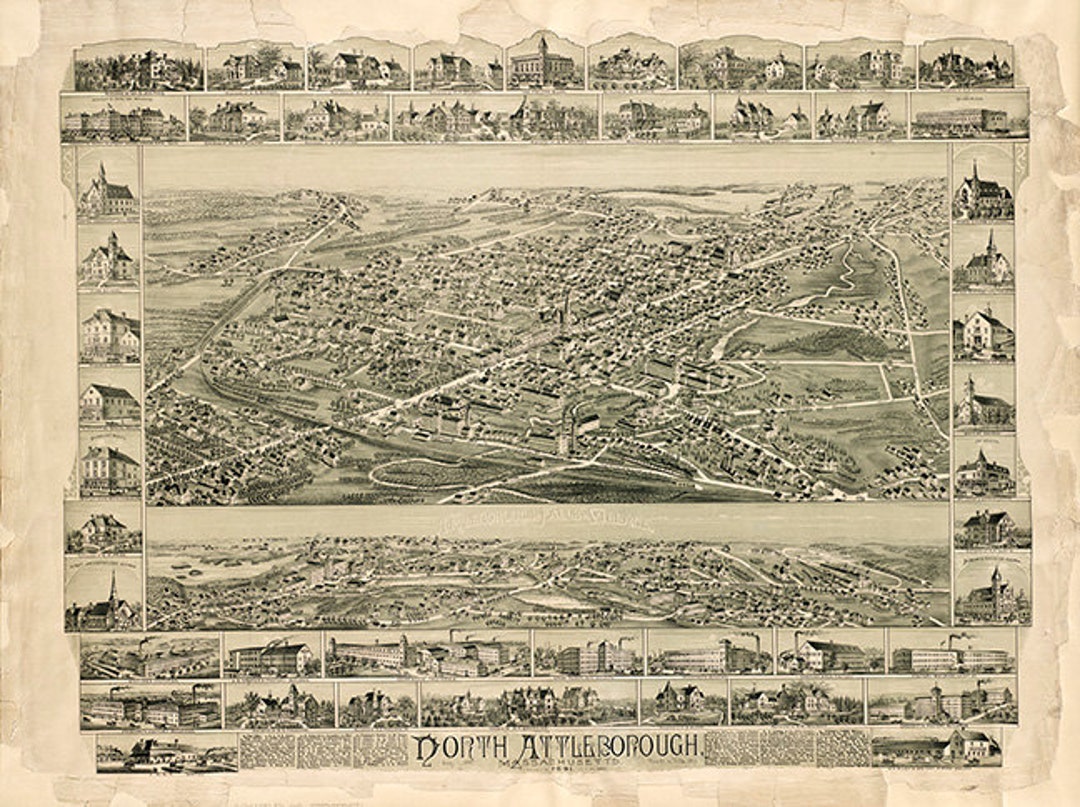 Map of North Attleborough (attleboro), Bristol County, Massachusetts ...