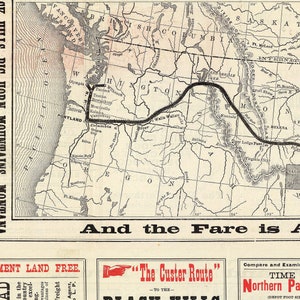 Map of the Northern Pacific Railroad, From Lake Michigan to Oregon and ...