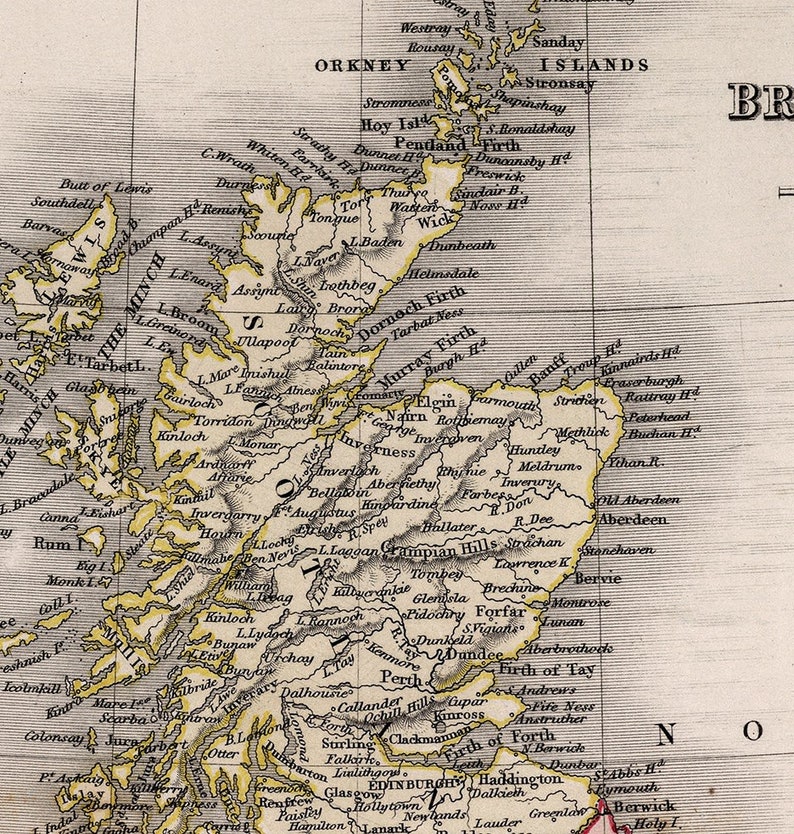 Map of British Isles 1832. Vintage Restoration Hardware Home | Etsy