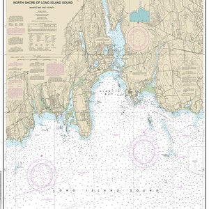 Nautical Chart of North Shore of Long Island Sound Niantic Bay and ...