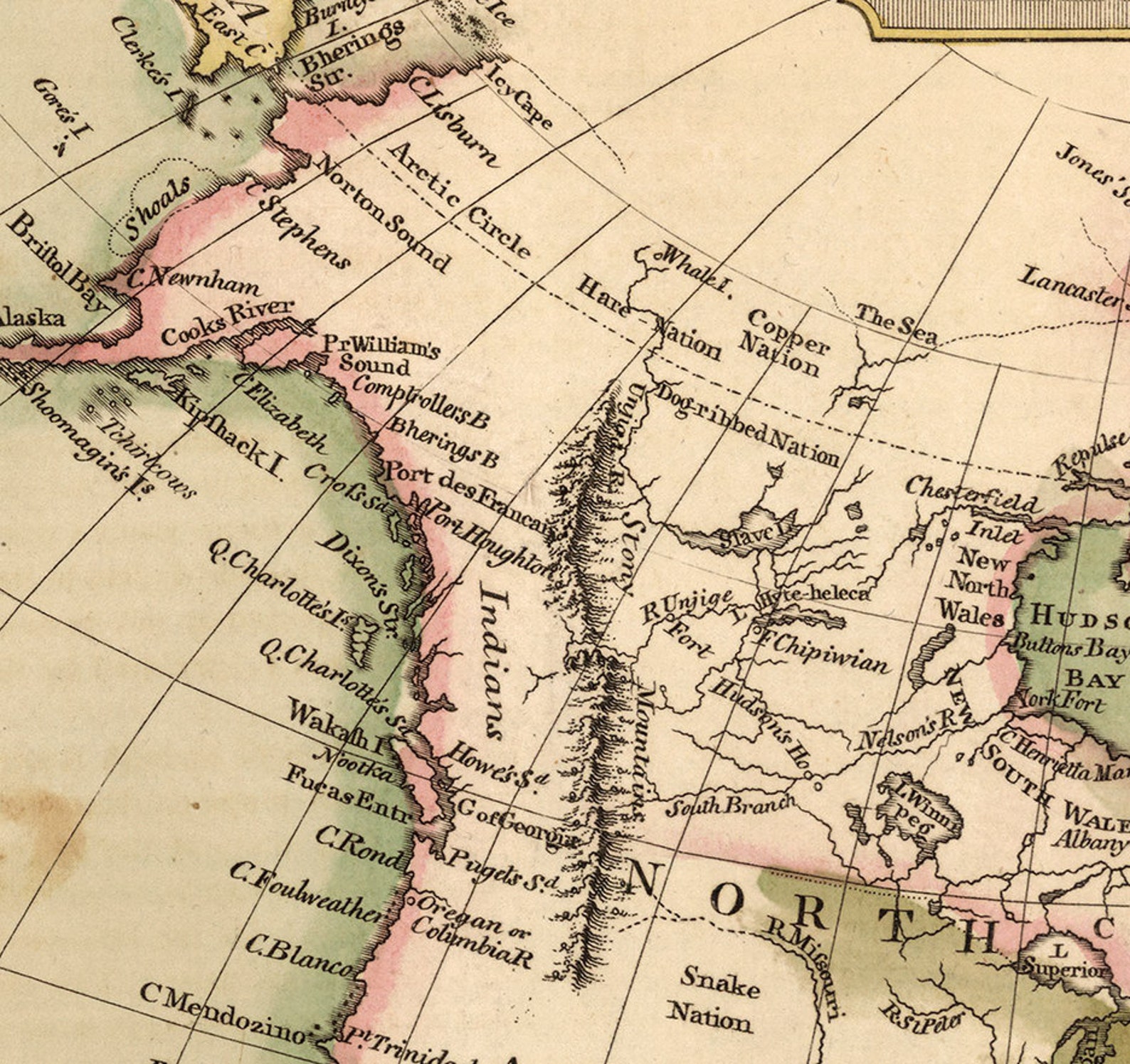 Map of America 1814. Vintage Restoration Hardware Home Deco - Etsy