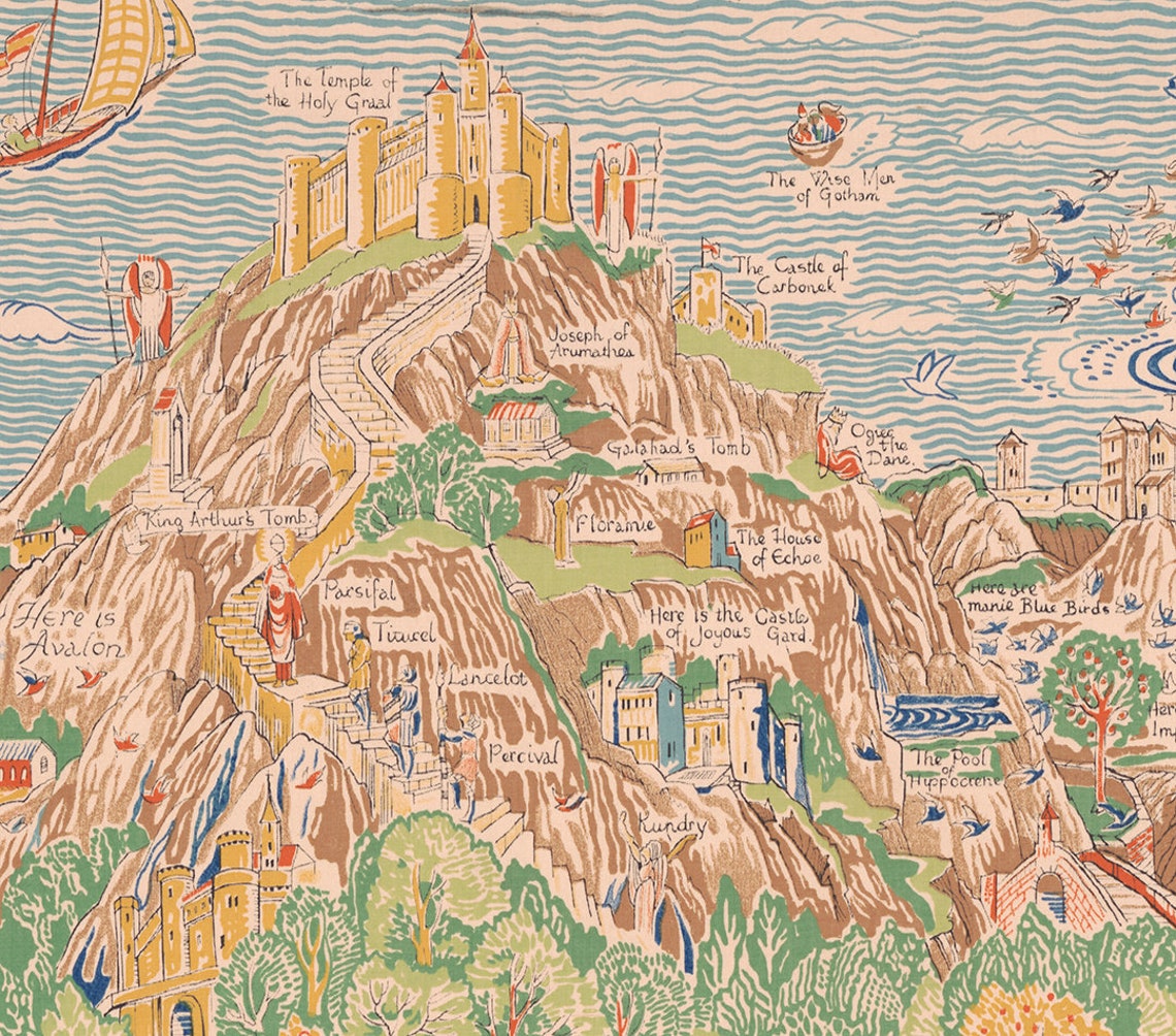 Bernard Sleigh's Map of the Fictive Place “fairyland” in 1920. Vintage ...