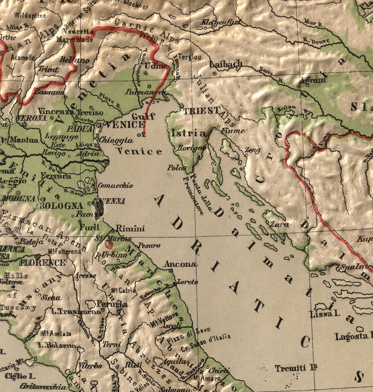 Map of Italy 1880. Vintage Home Deco Style Old Wall | Etsy