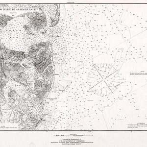 Map of New Inlet to Absecon Inlet Nautical Charts, New Jersey NJ., 1976 ...