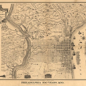 Map of Philadelphia, Pennsylvania PA Plans and Environs, 1775 ...