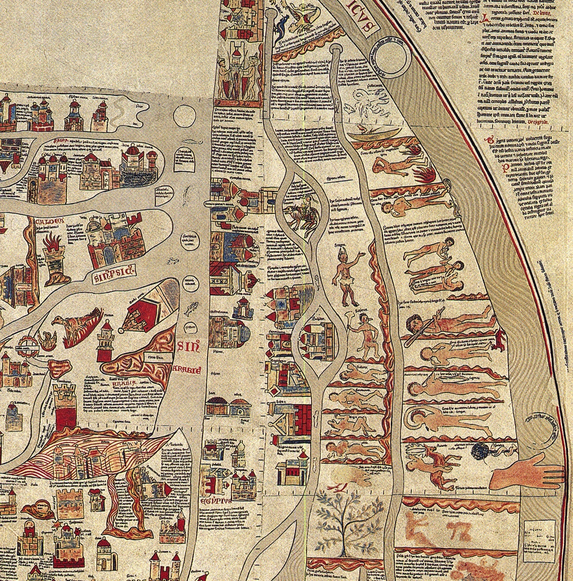 Ebstorf Map Mappa Mundi Medieval European Map of the World by Gervase ...