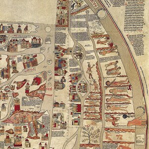 Ebstorf Map Mappa Mundi Medieval European Map of the World by Gervase ...