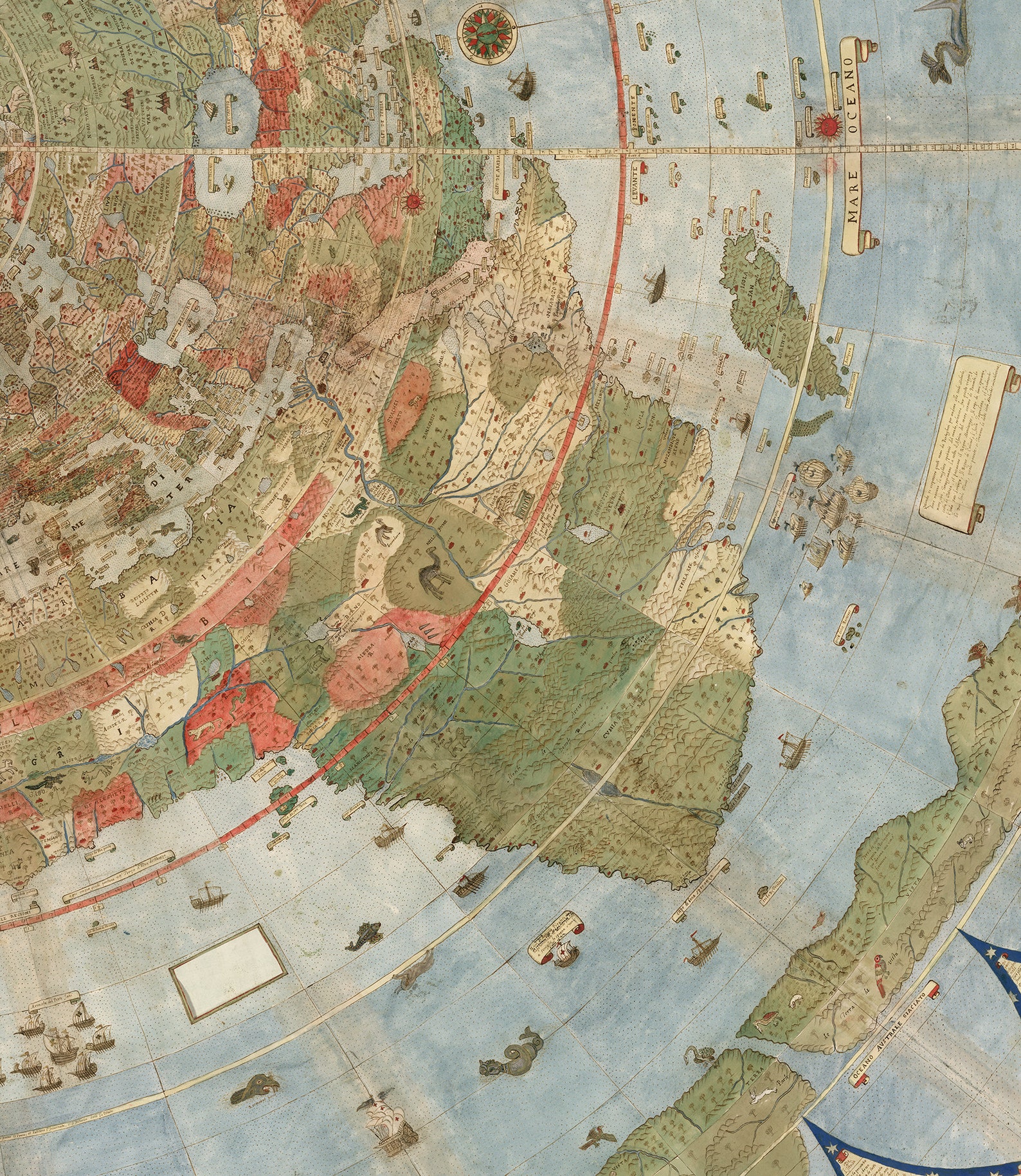 Flat Earth Map of the World 1587 Urbano Monte Poster Wall | Etsy