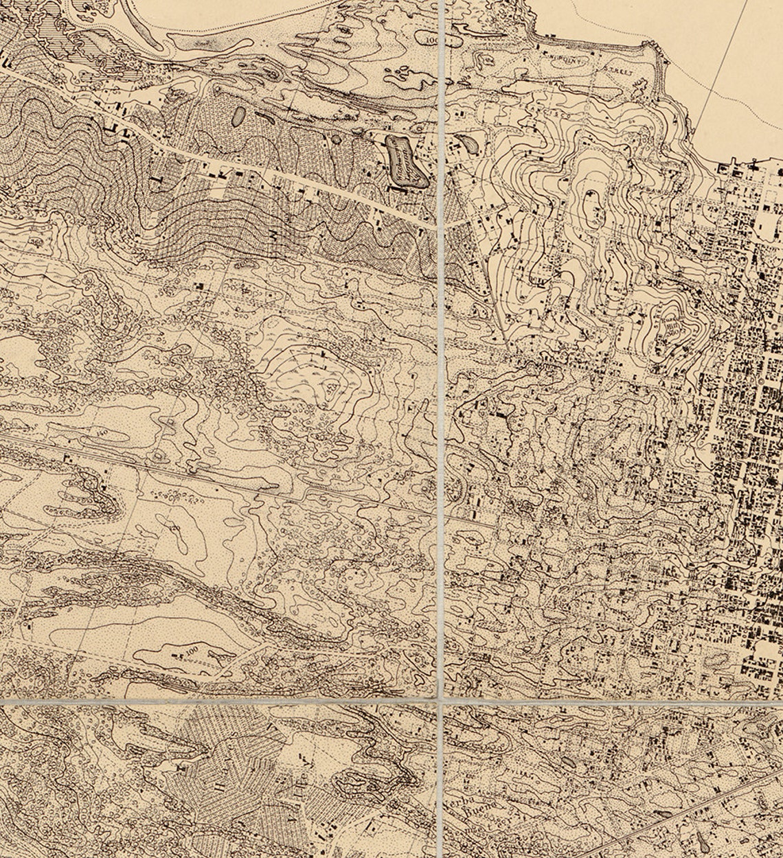 Map of San Francisco, California CA, 1893. Survey and Vicinity. Vintage ...