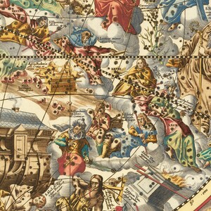 1660 Celestial Map of Constellations According to Christian Symbolism ...
