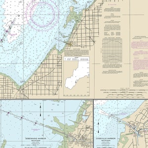 Nautical Charts of Saginaw Bay, Port Austin and Caseville Harbor ...
