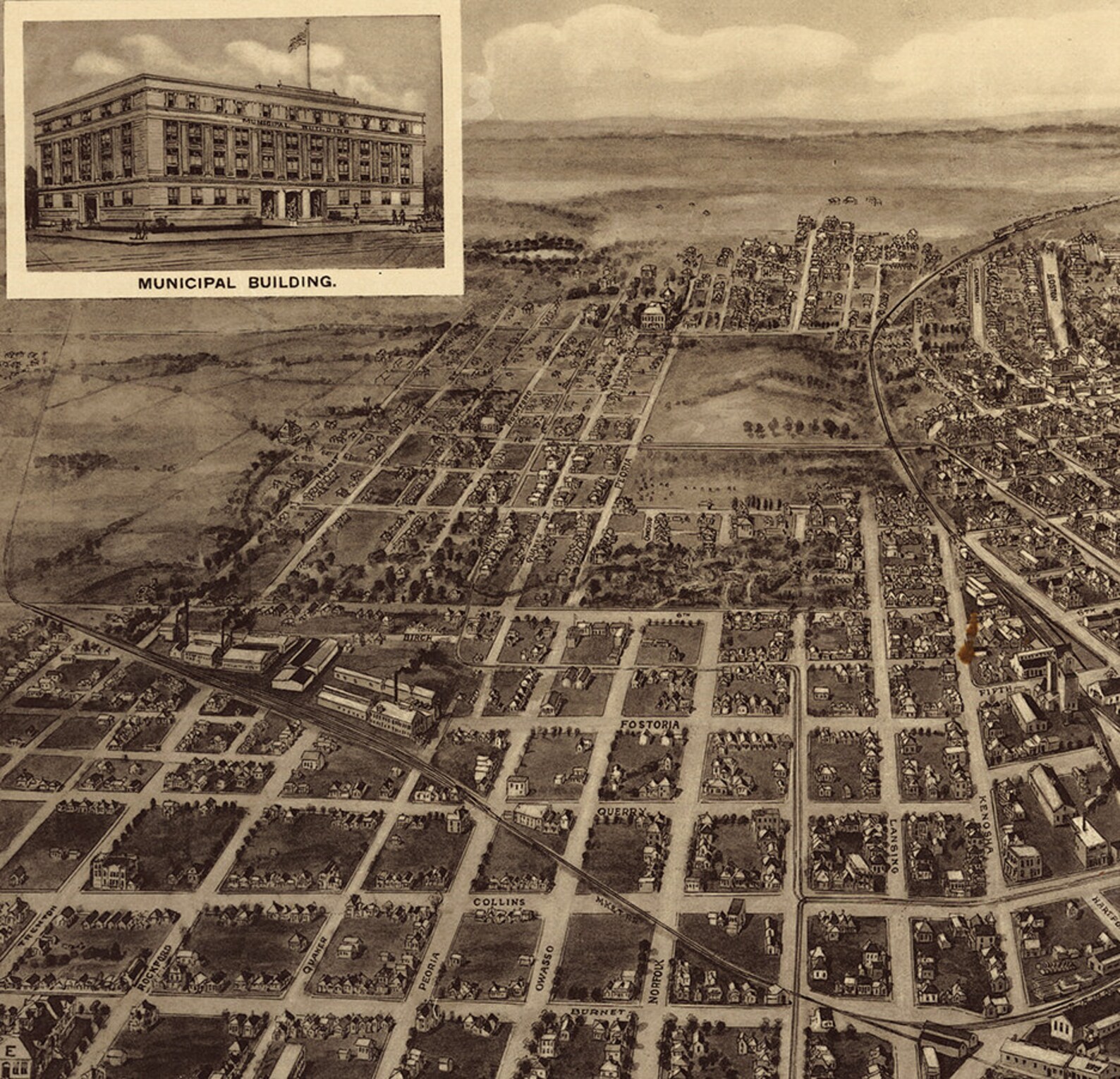 Map of Tulsa Oklahoma 1918. Vintage Restoration Hardware Home | Etsy