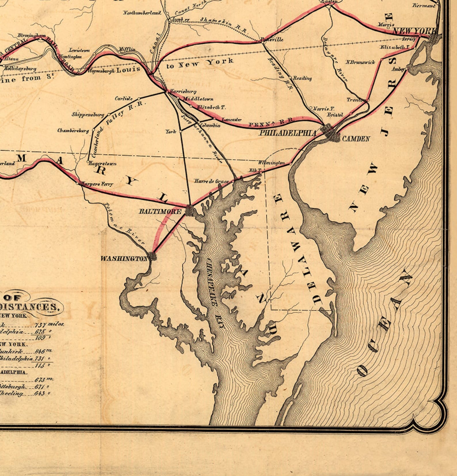 Map of the Great Central Railway Line of the West and - Etsy