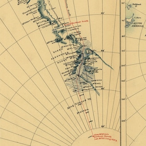 General Map Showing the Explorations & Surveys of the British Antarctic ...