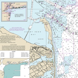 NOAA Nautical Charts of Approaches to New York. Fire Island Light to ...