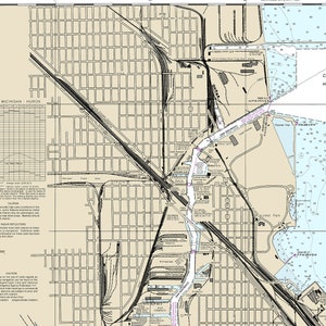 Nautical Chart of Calumet and Indiana Harbors. Lake Michigan. Illinois ...