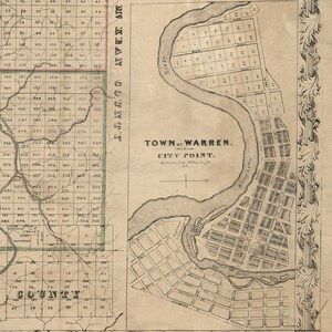 Map of Warren County, Pennsylvania. 1838. Vintage Restoration Hardware ...