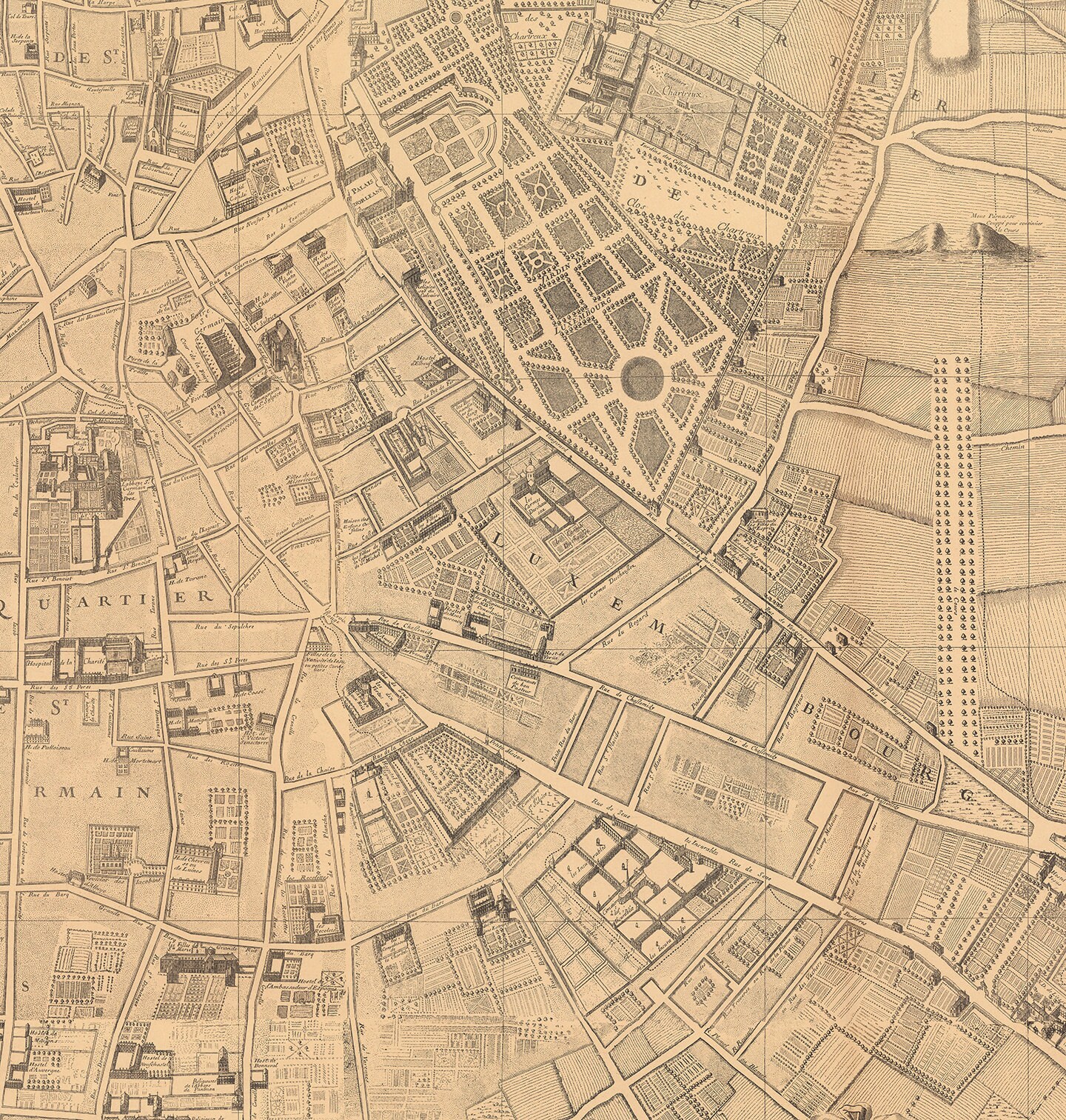 Plan De Paris. France 1710. Home Deco Style Old Wall Map. - Etsy