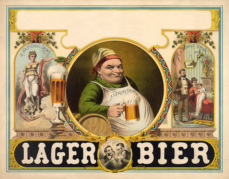 Lager Bier People Drinking Lager Beer 1879. Advertisment. | Etsy