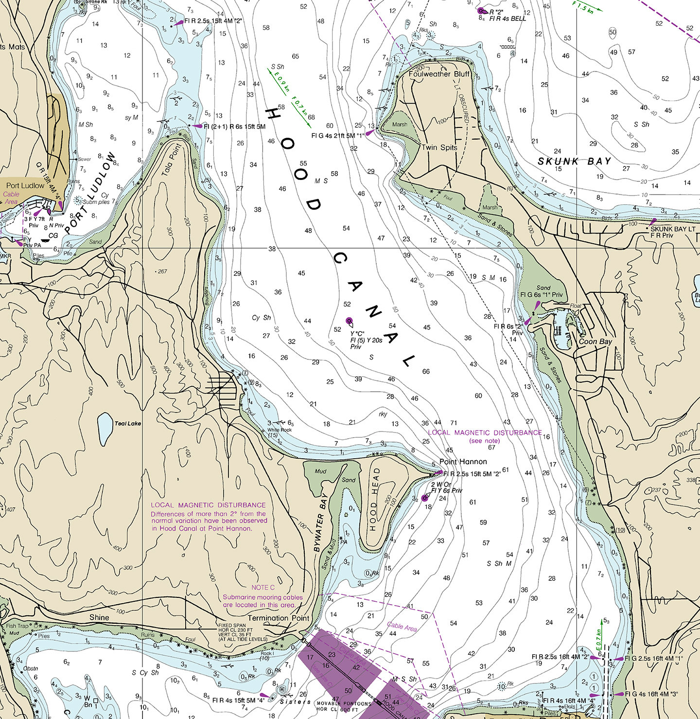 Noaa Nautical Charts Of Puget Sound Oak Bay To Shilshole Bay Etsy
