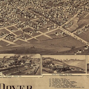 Map of Canal Dover, Tuscarawas Co, Ohio 1899. Fowler. Vintage ...