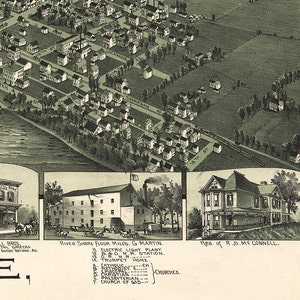 Map of Moundsville, Marshall County, West Virginia WV. 1899. Vintage ...