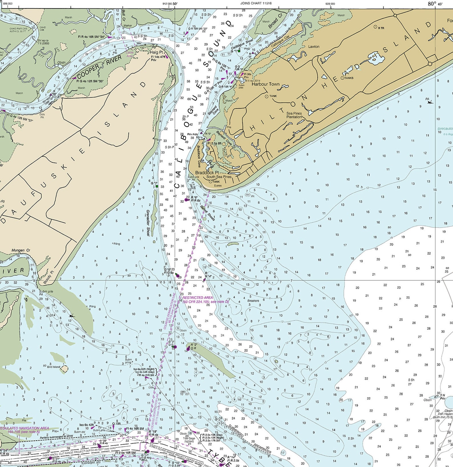 Nautical Charts of Savannah River and Wassaw Sound. 11512. - Etsy
