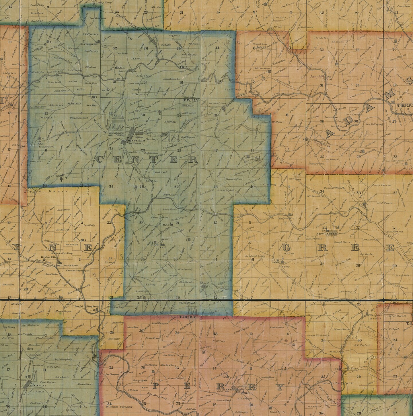 Karte von Monroe County Ohio. 1869. Vintage Restaurierung | Etsy