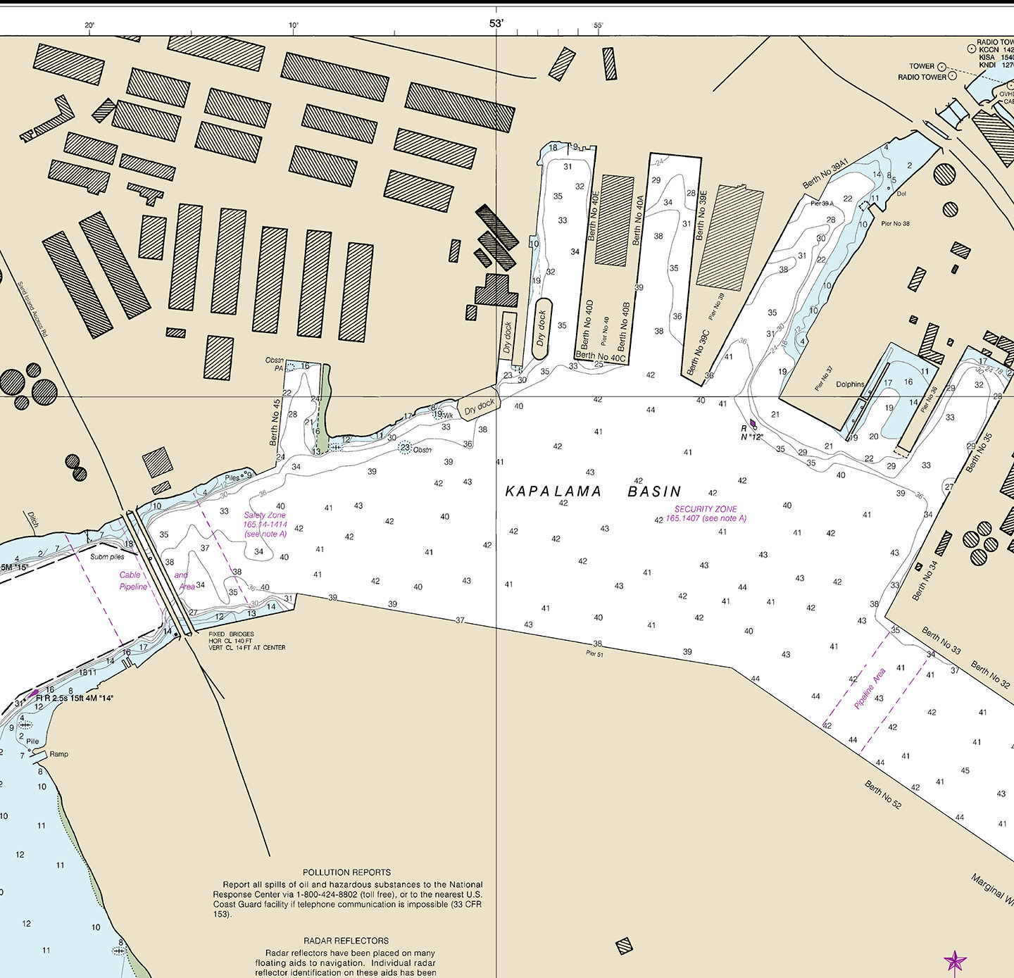 Nautical Charts of Honolulu Harbor, Oahu. 19367 Hawaii. Kakaako. Sand ...