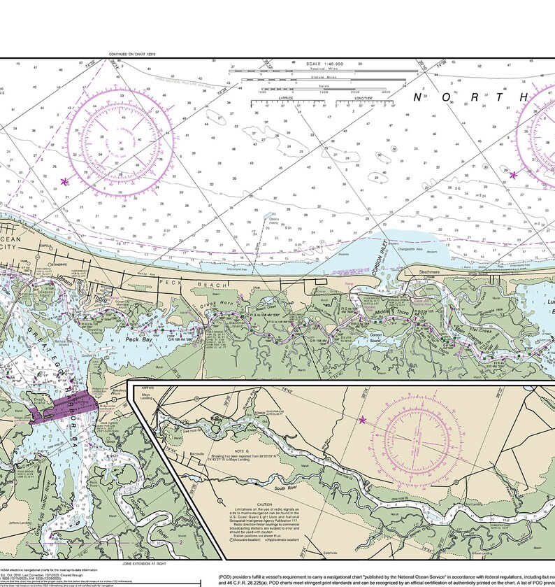 Nautical Charts of Little Egg Harbor to Cape May 12316. Great Bay ...