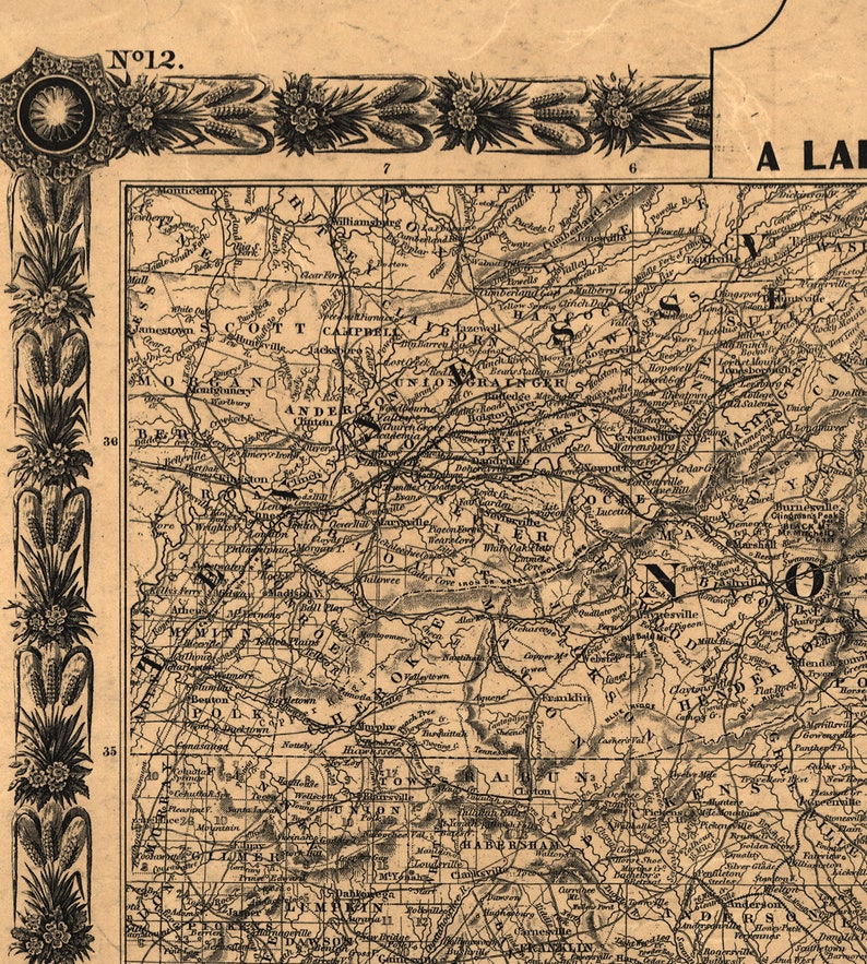 Map of North and South Carolina NC and SD 1861. Vintage | Etsy