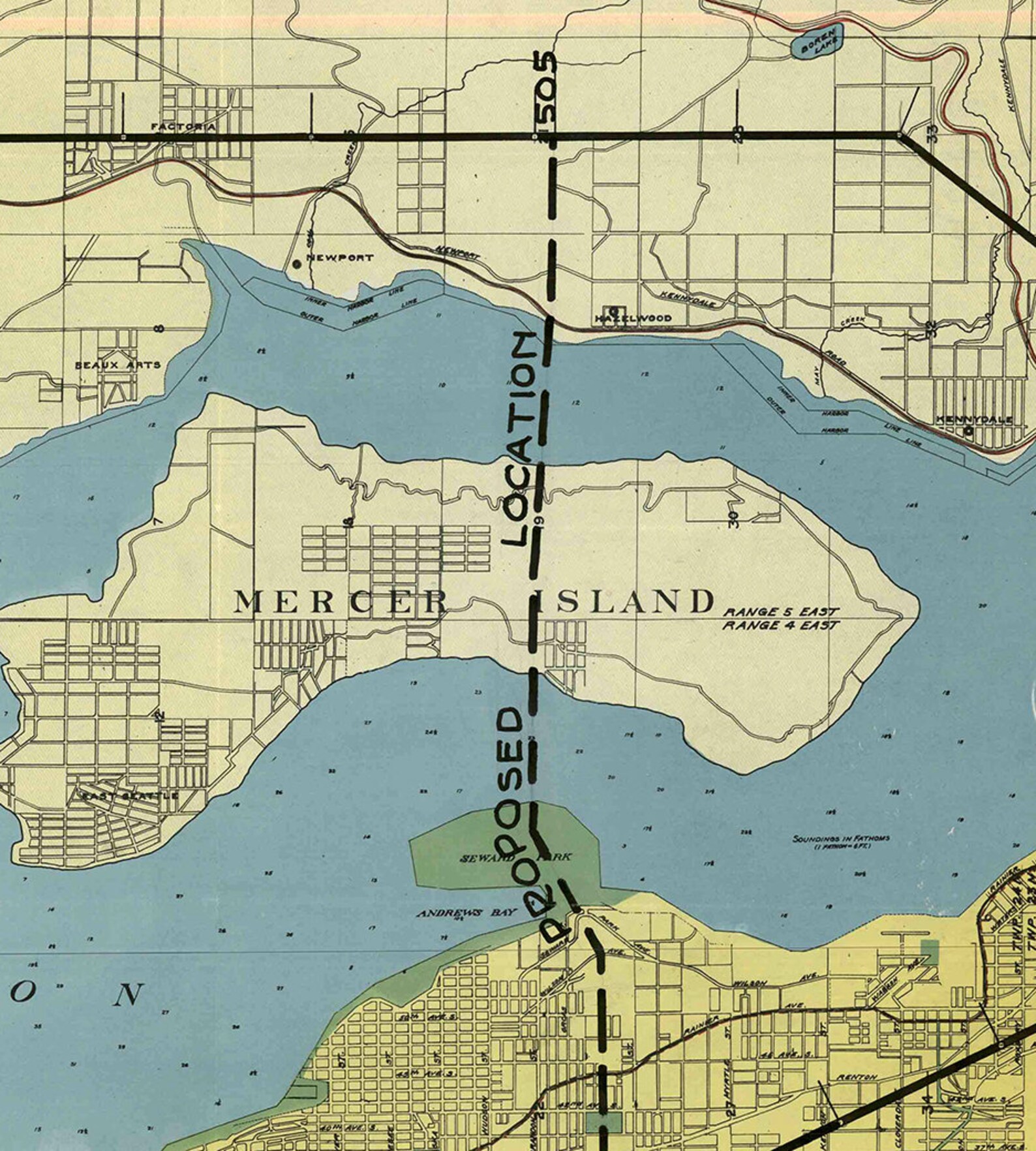 Map of Port of Seattle King County Washington WA. 1918. | Etsy