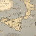 Map of Italy, With Vatican City, Italy, 1935. Vintage Restoration ...