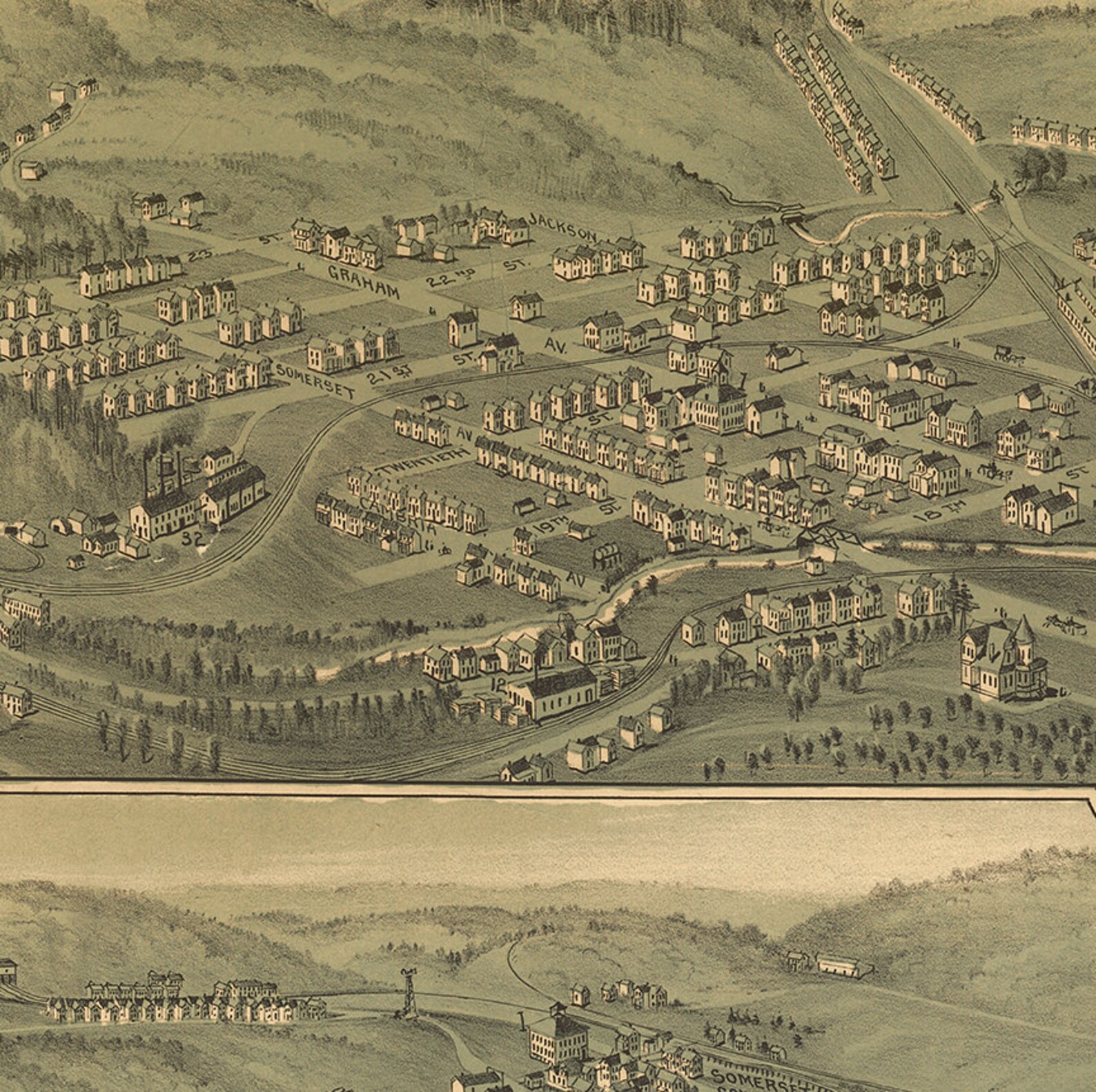 Map of Windber, Somerset County, Pennsylvania Pa. 1900. Vintage ...