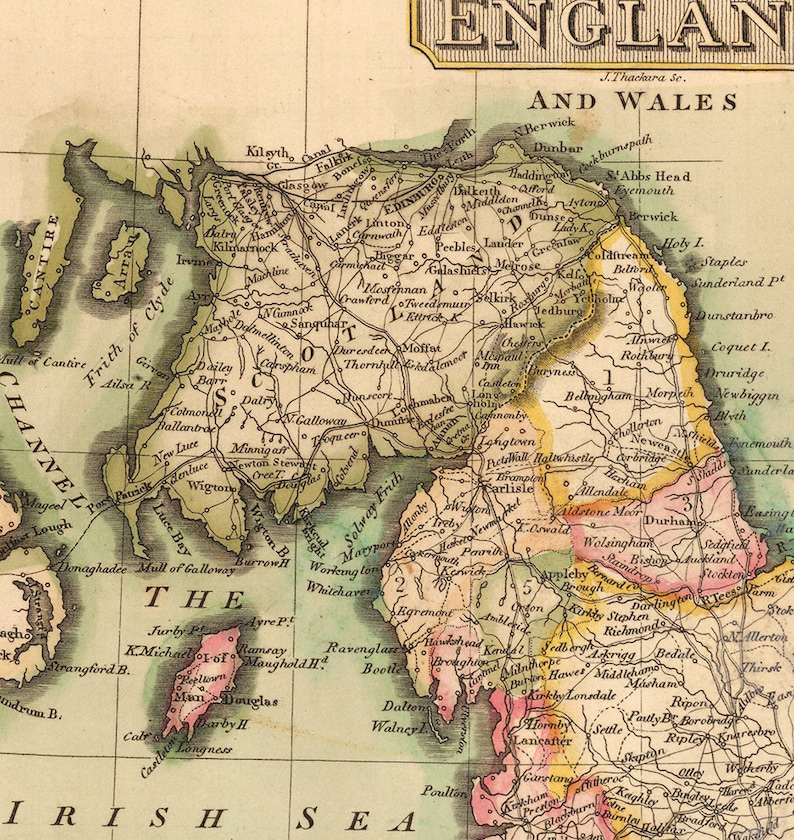 Map of England and Wales 1814. Vintage Restoration Hardware - Etsy