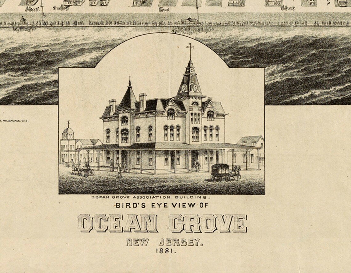 Map of Ocean Grove Monmouth and Neptune Co. New Jersey NJ - Etsy