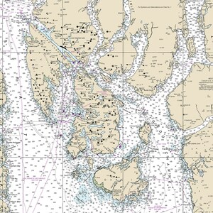 NOAA Nautical Charts of Hecate Strait to Etolin Island, Including Behm ...