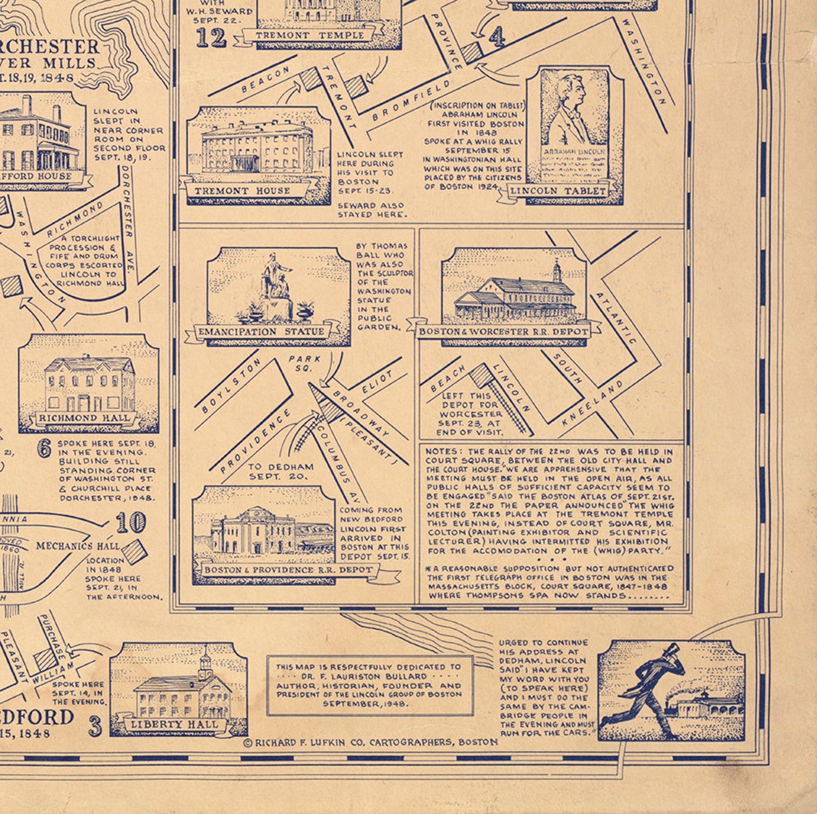 The 100th Anniversary Map of Abraham Lincoln Visit to - Etsy