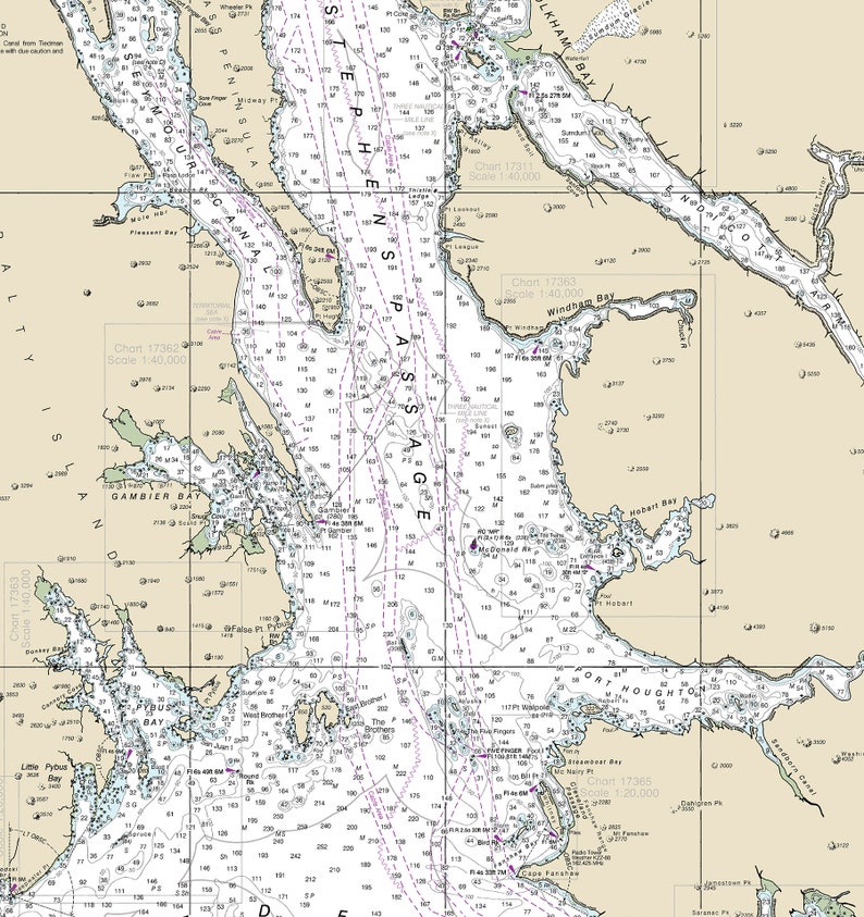 Etolin Island to Midway Islands Map – Alaska Nautical Chart NOAA 17360 ...