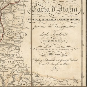 Map of Italy, 1851. Vintage Restoration Hardware Home Deco Style Old ...