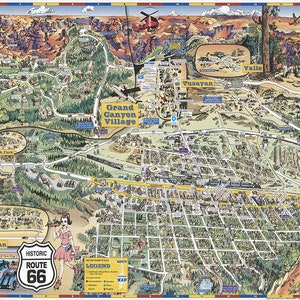 Map of Williams, Arizona. Grand Canyon Village, Tusayan, Seligman ...