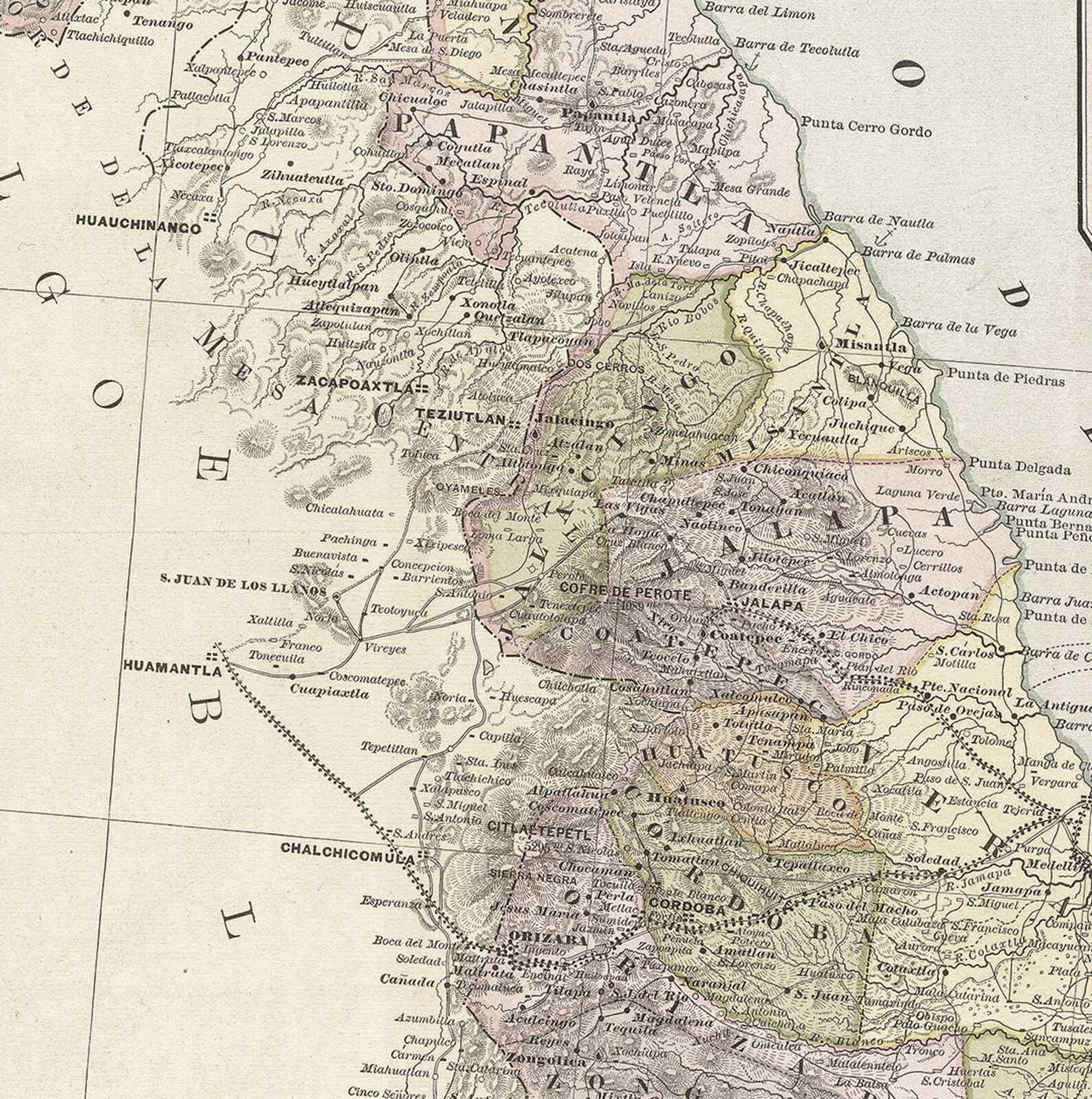 Map of Veracruz Mexico 1886. Vintage Restoration Hardware - Etsy