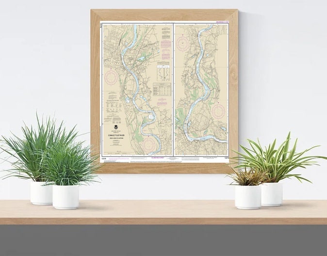 Nautical Charts of Connecticut River Booking Rock to | Etsy