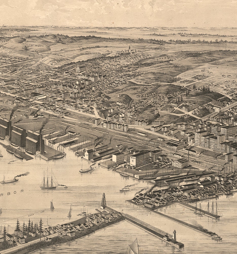 Map of the Duluth, Minnesota, 1893. Vintage Restoration Hardware Home ...