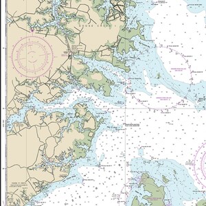 Pamlico Sound Western Map – NOAA Nautical Chart 11548 Reproduction ...
